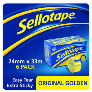 Sellotape Original Golden Tape 24mmx33m (Pack of 6) - Talking Turtle