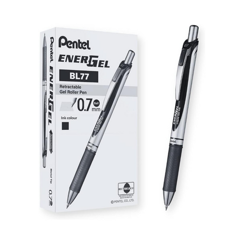 Pentel EnerGel X Gel Pen Medium Black Pack of 12 Talking Turtle