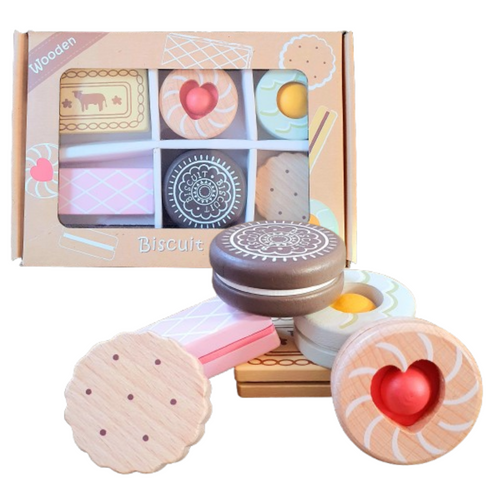 Wooden Biscuit Set - Pretend Play Food for Kids