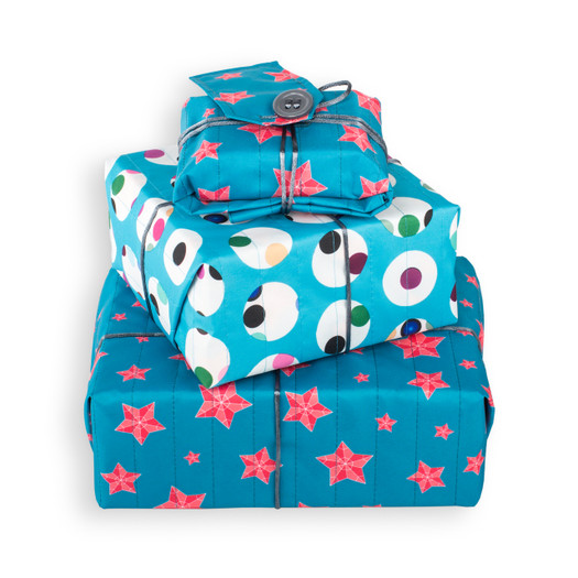 1 x Reversible Gift Wrap: Spots & Stars - Wrag Wrap