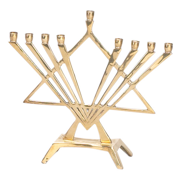 Brass Menorah Inspired by a Musical Instrument – Elegant Judaica for ...