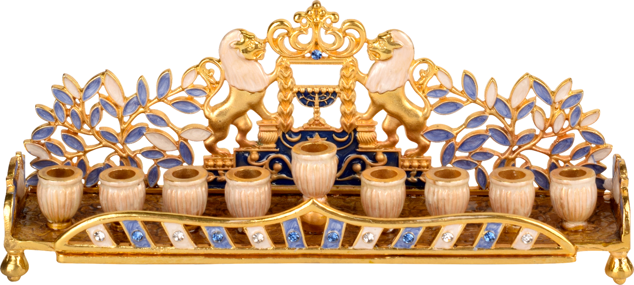 Jeweled Menorah - Lions Wall | Great Hanukkah Gift