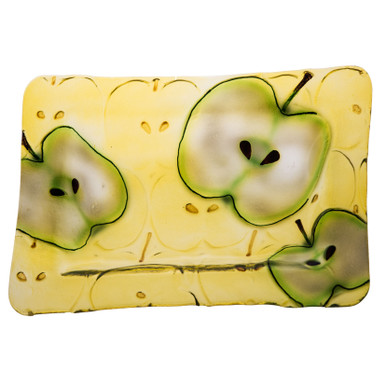 Rosh Hashanah Glass Apple Platter