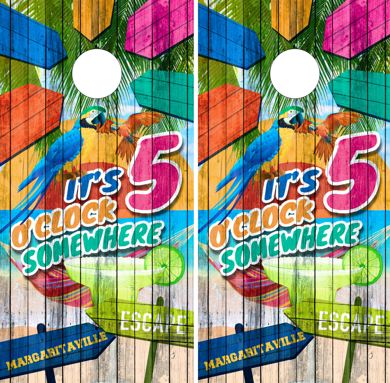Parrot Margaritaville, It's 5 O'clock Somewhere Cornhole Wraps ...