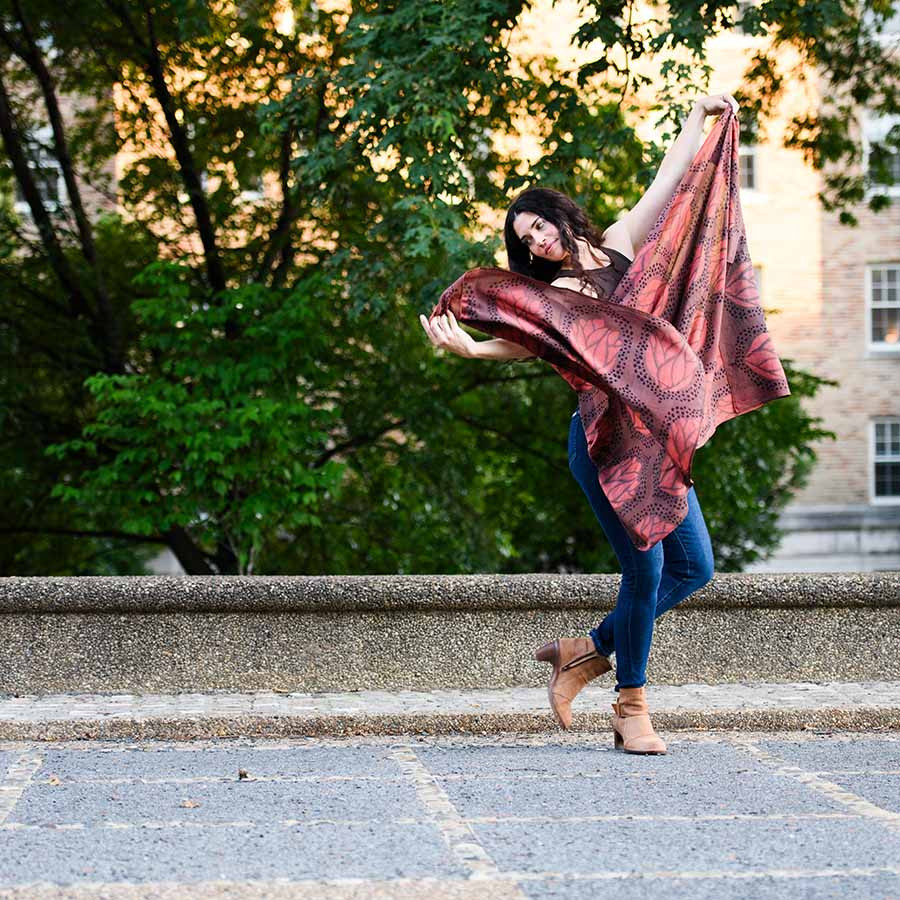 Buy Purple Block Print Scarf - Mia | ichcha