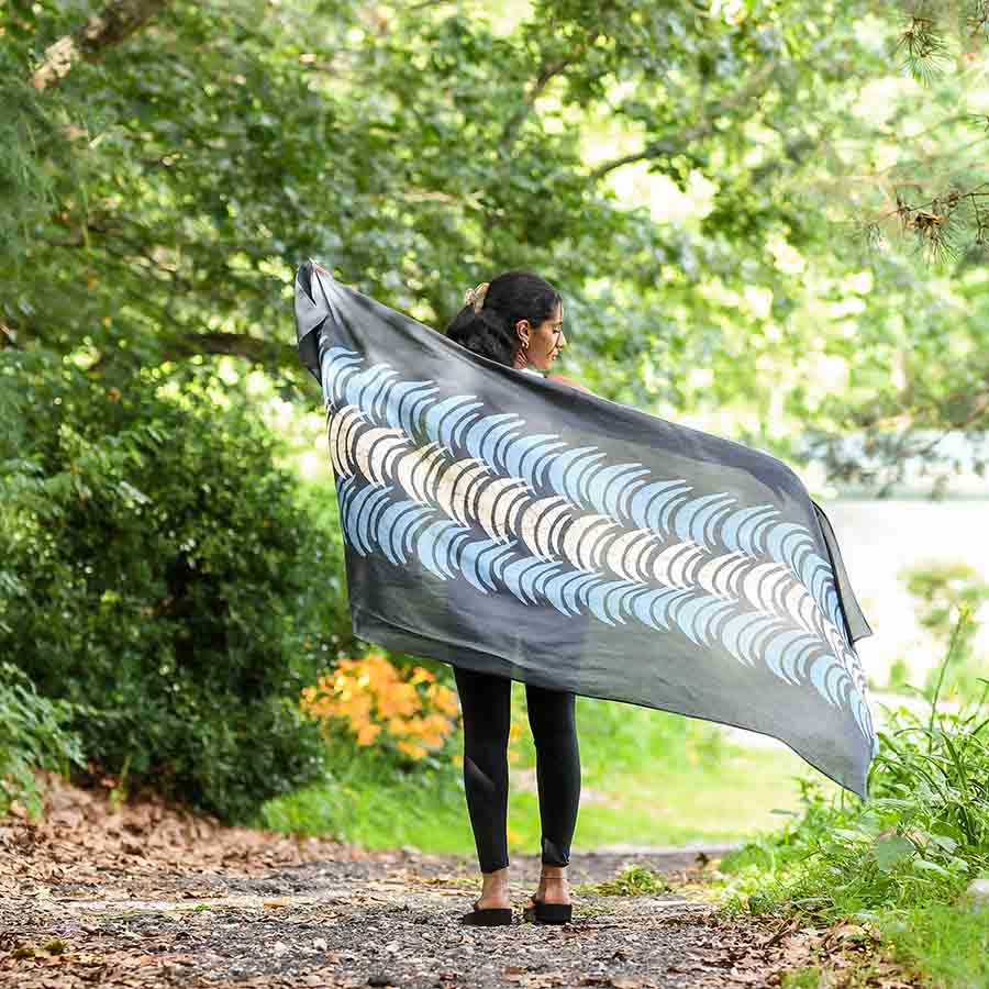 Buy Hand Block Printed Scarf for Women - CRESCENT | ichcha