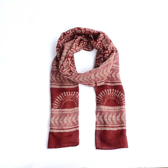 Buy Block printed Artisan Give Back Scarf - B Babu I | ichcha