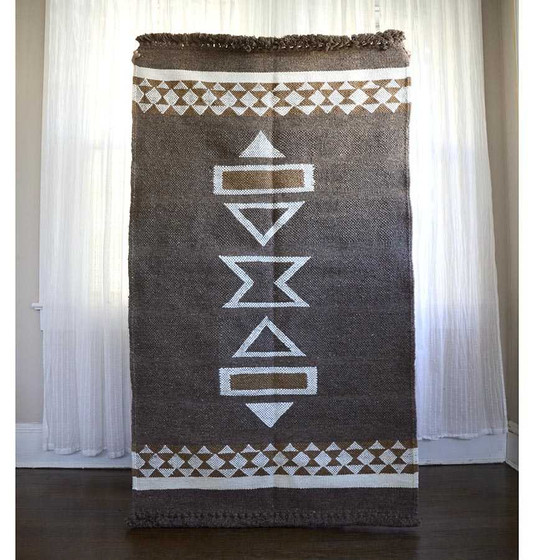 Dhurrie Rug - natural wool rug | ichcha