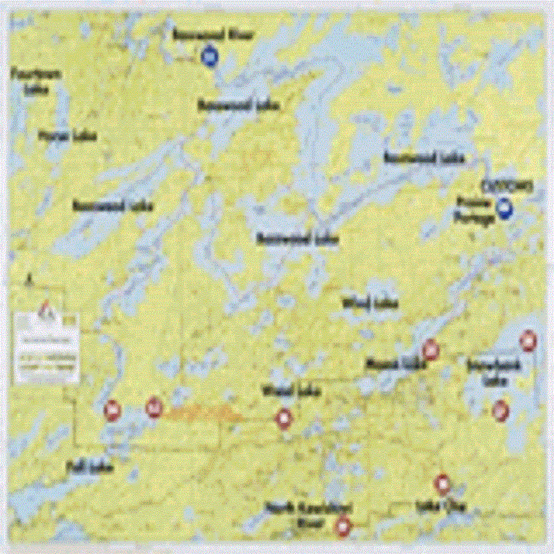 Map. Ely. F-10. Basswood Fall - Northern Tier Trading Post