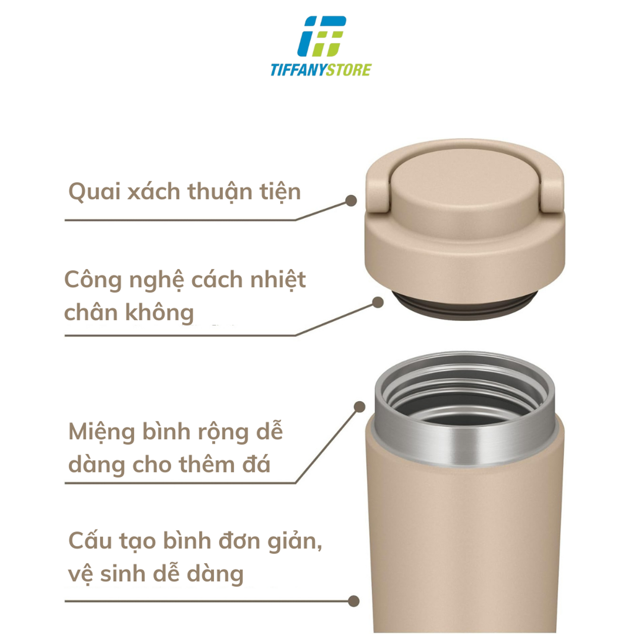 Bình giữ nhiệt Thermos nội địa Nhật - 420ml - JOV-420