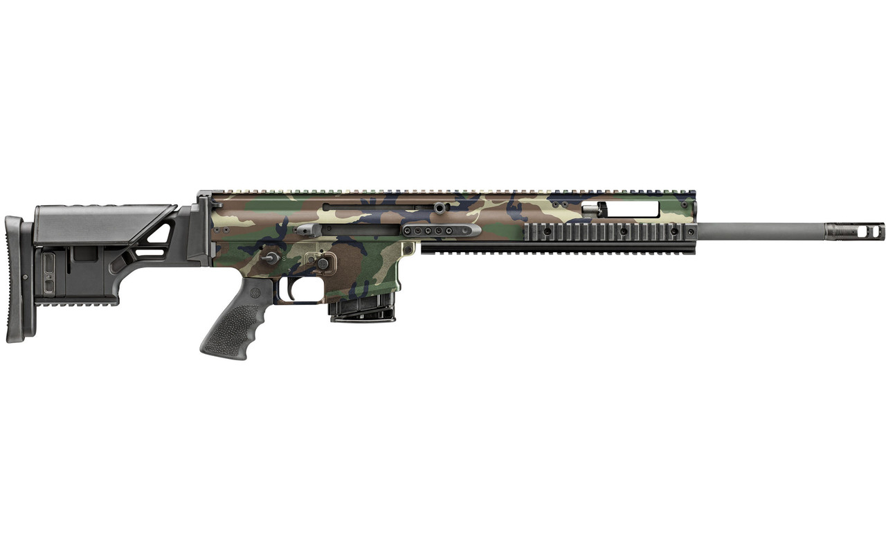 FN SCAR 20S 7.62x51mm, 20" Barrel, Hydro Dipped Woodland Camo, 20rd