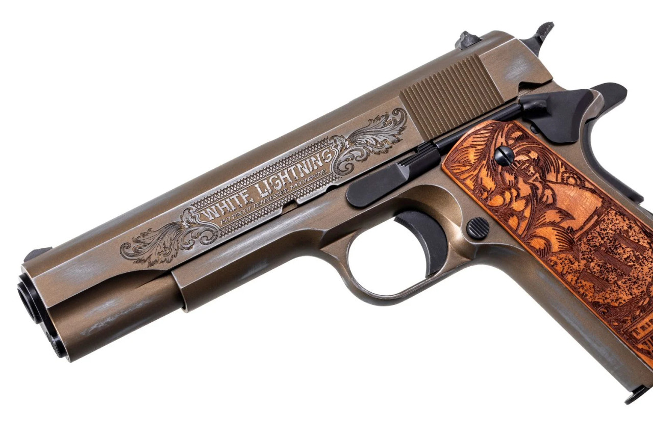 Auto-Ordnance 1911 Bootlegger BKOC9 7+1 Burnt Bronze/ Engraved Wood