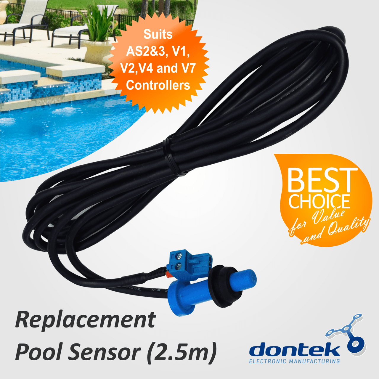 Replacement Pool Temperature Sensor Thermostat Probe for Dontek ...