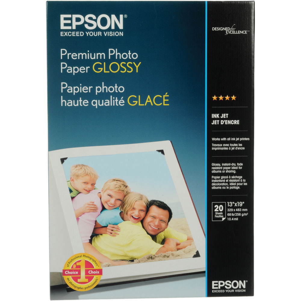 Epson Premium Photo Paper Glossy - 13x19" 20 Sheets