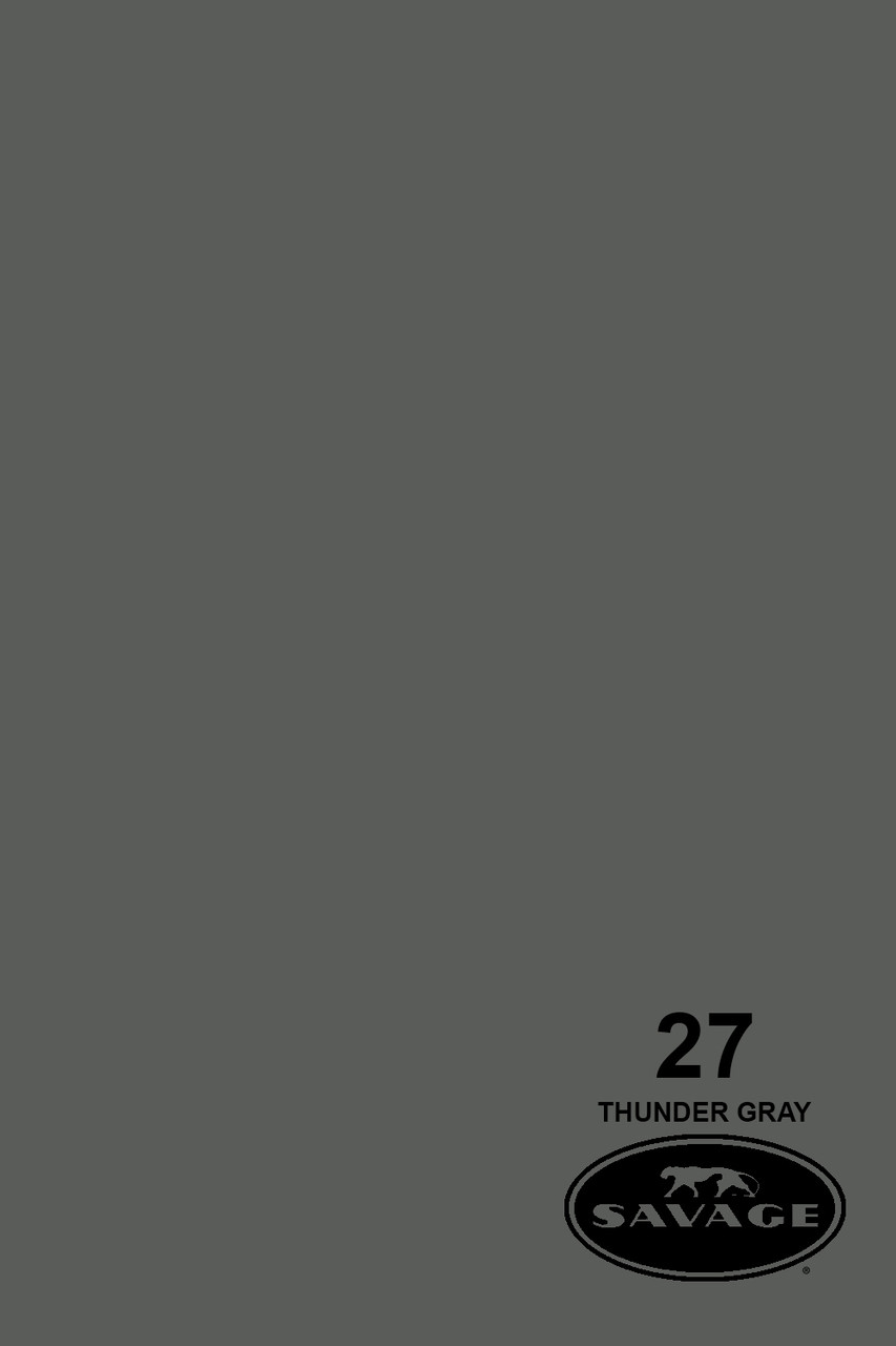 Savage Widetone Background Paper 107 Inch x 12 Yard Roll - #27 Thunder Gray