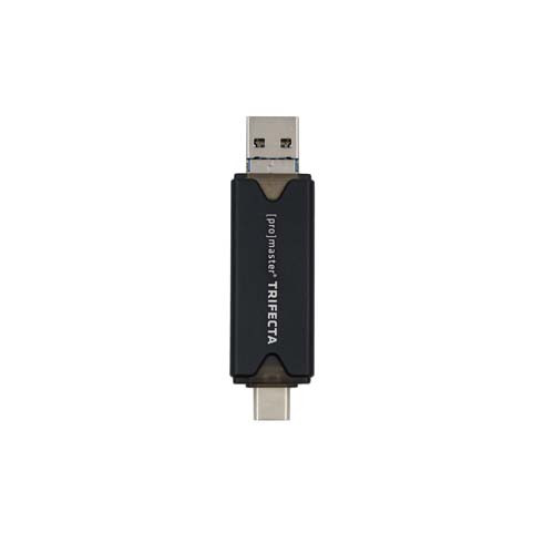 ProMaster SD/MS Trifecta Card Reader USB A/C/Micro-B