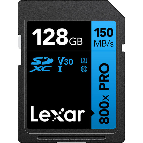 Lexar 128GB High-Performance 800x PRO UHS-I SDXC Memory Card (BLUE Series)