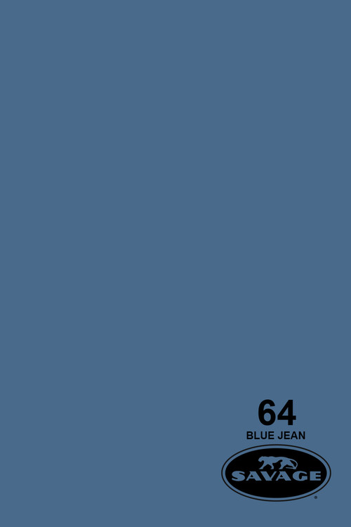 Savage Widetone Background Paper 107 Inch x 12 Yard Roll - #64 Blue Jean