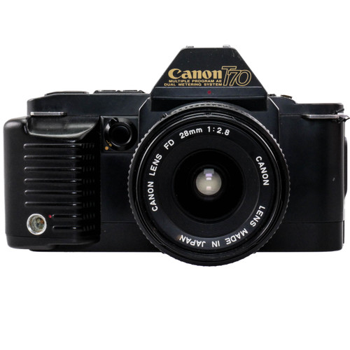 Used Canon T70 35mm Film Camera with 28mm f/2.8 Lens