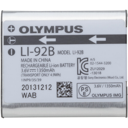 OM SYSTEM LI-92B Rechargeable Lithium-Ion Battery (V6560240U000)