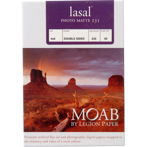 Moab Lasal Photo Matte 235 Paper - 4x6" 50 Sheets