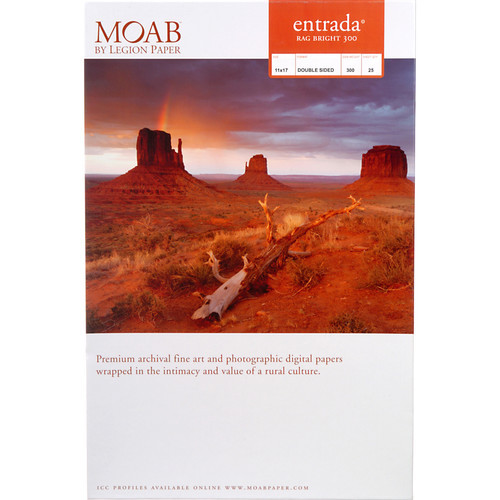Moab Entrada Rag Bright 300 Paper - 11x17" 25 Sheets