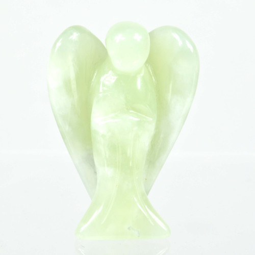 Carved Crystals Light Green Serpentine Crystal Angel Small