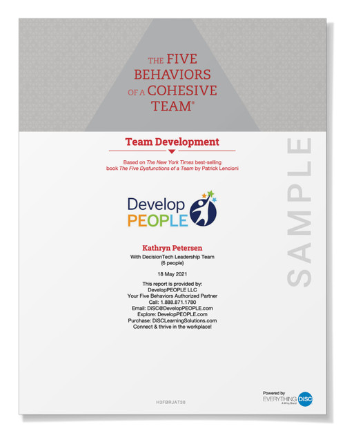 The Five Behaviors® Team Development Profile - DISC Learning Solutions