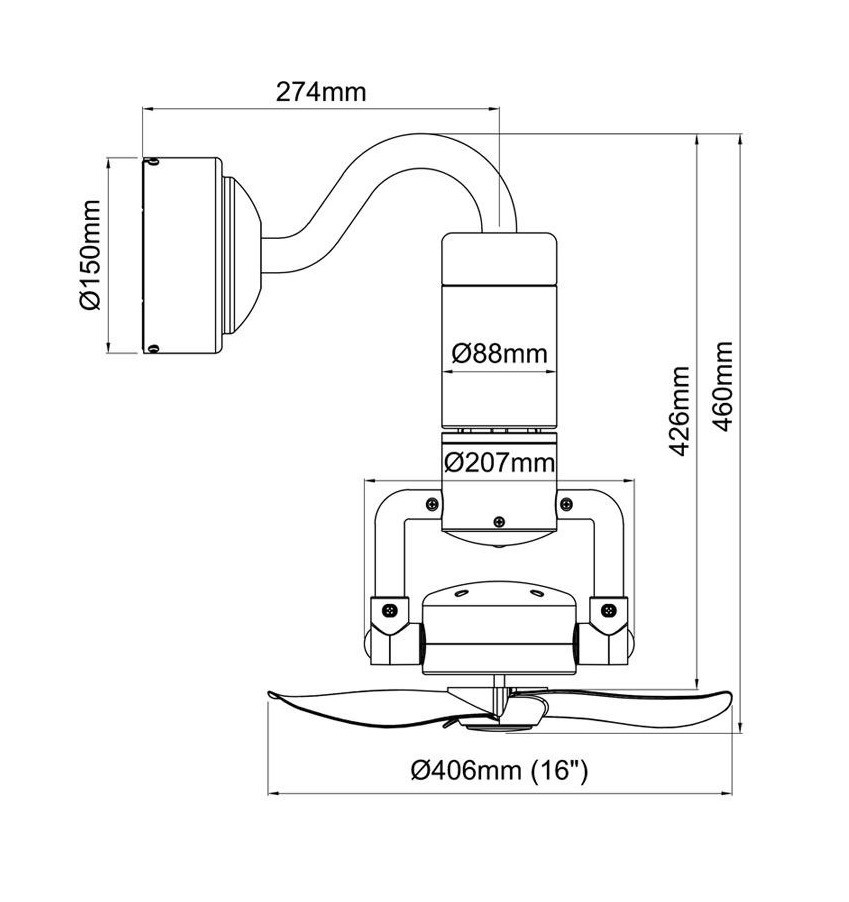 Acorn DC360 16 inch Corner Fan