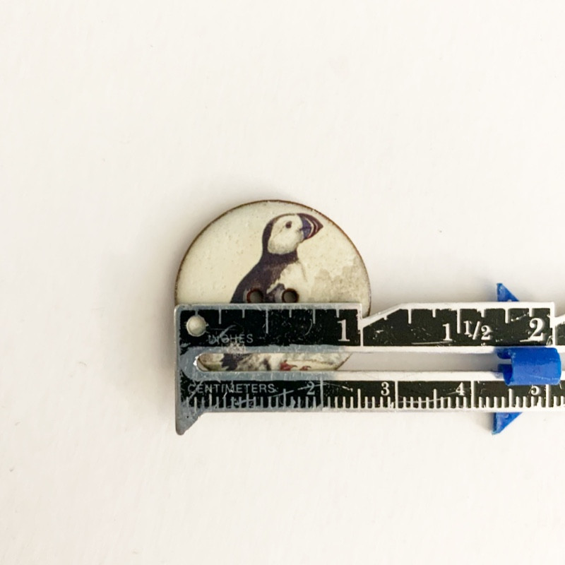 Puffin Ceramic Button - 1 and 1/16"