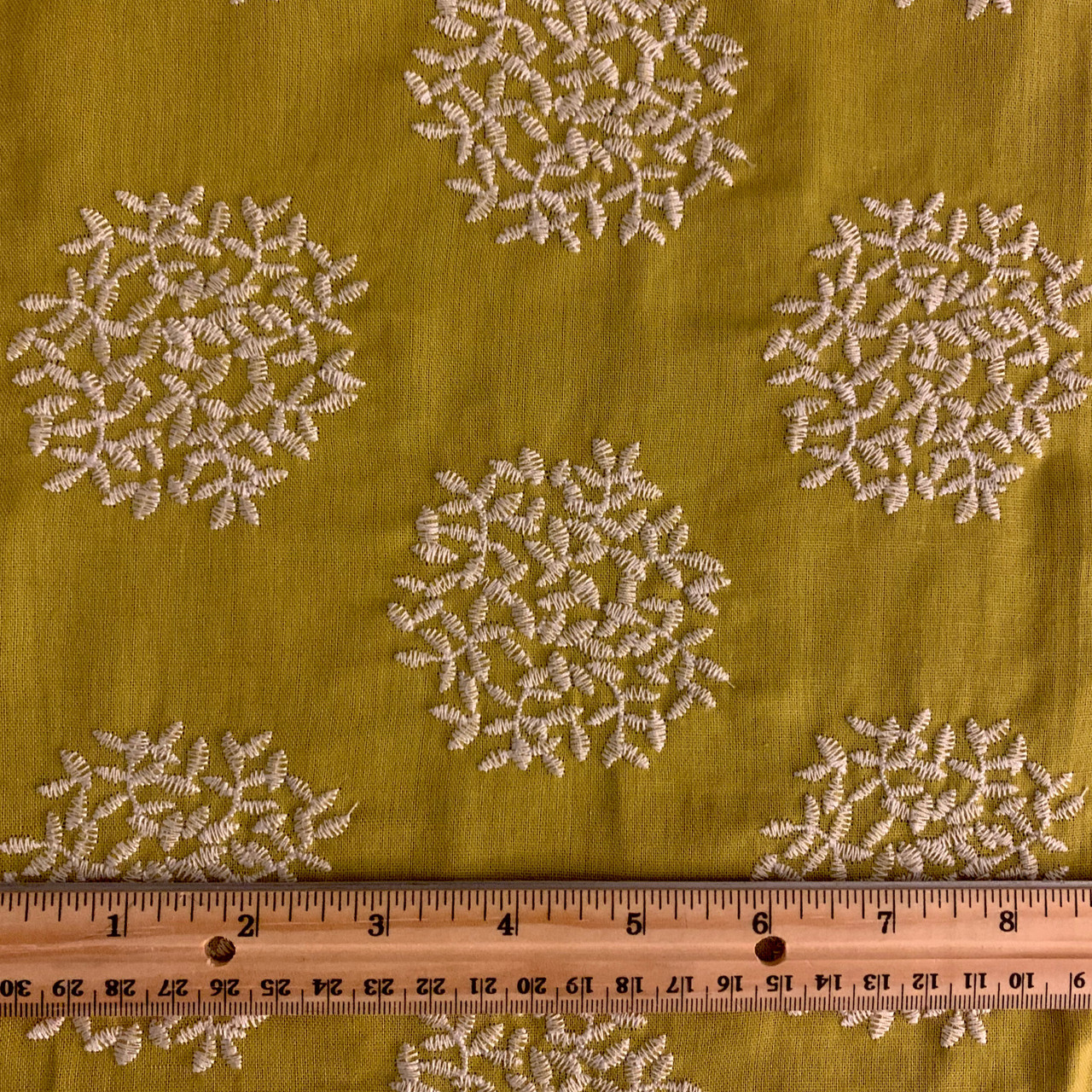 Embroidered Dandelion Puff in Mustard