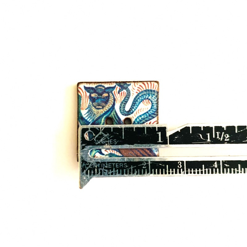 Griffin Square Ceramic Button