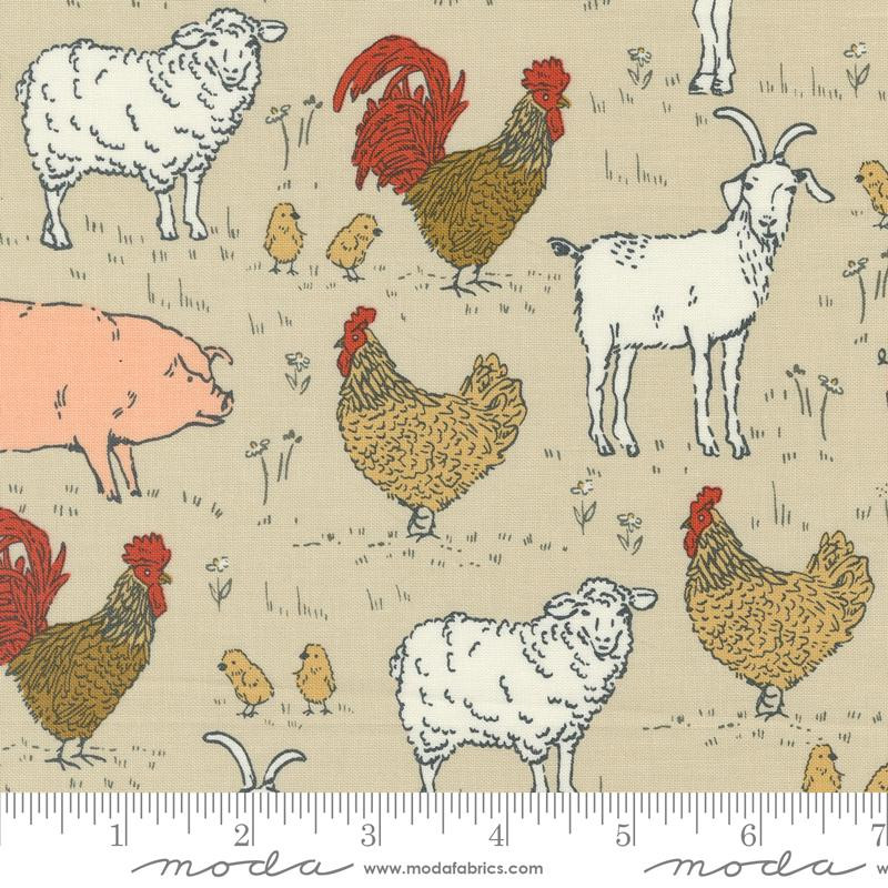 Moda: Farmstead by Stacy Iest Hsu - Animal Farm in Linen