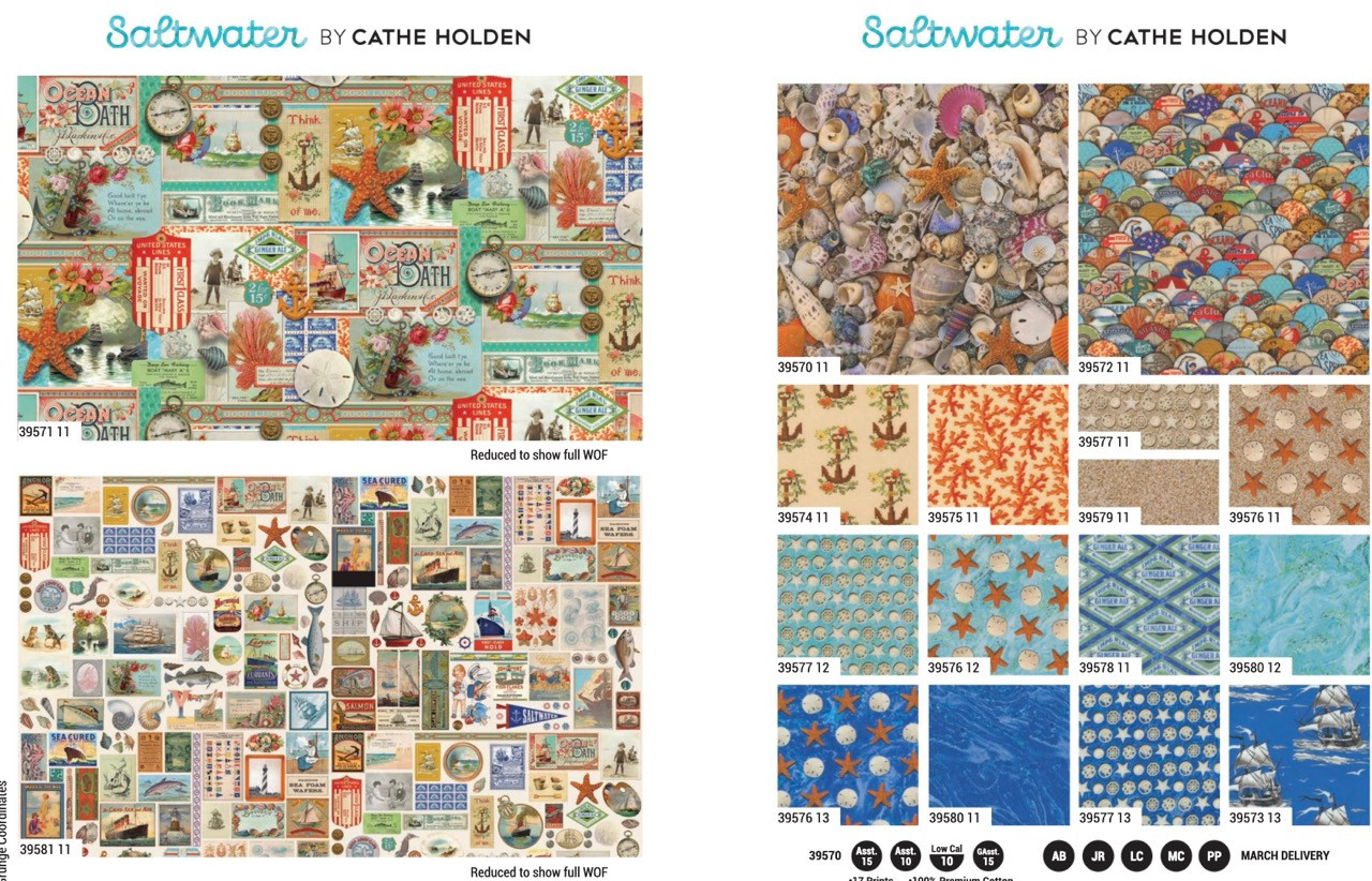 Moda Fabrics: Saltwater - FQ (17 pcs)