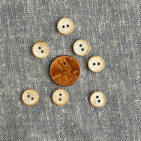 Shell Button with Sparkle Edge in Gold (10 mm)