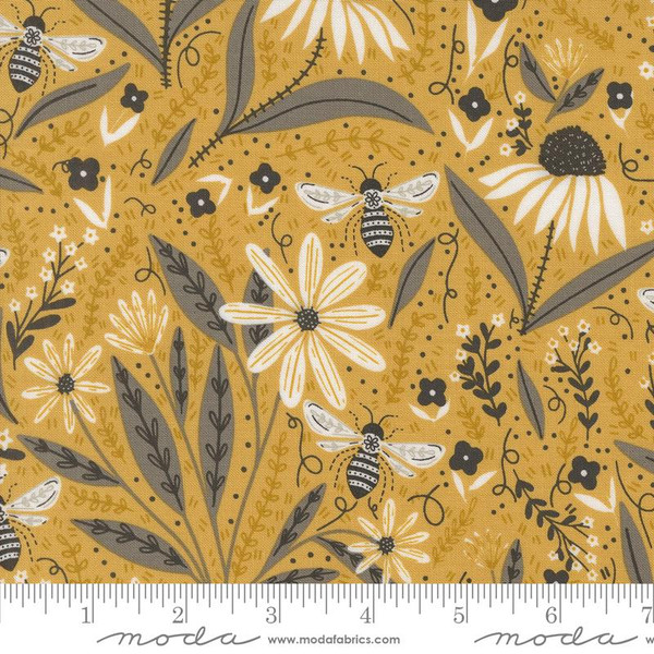 Moda: Bee Garden by Gingiber - Florals in Honey