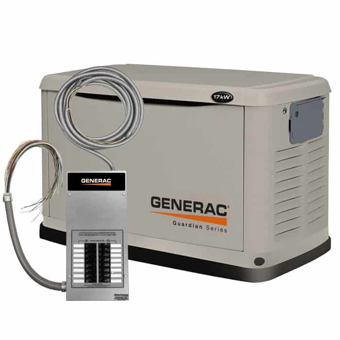 Generac Guardian 17kW Standby Generator Pre Packaged with 100 Amp 16 ...