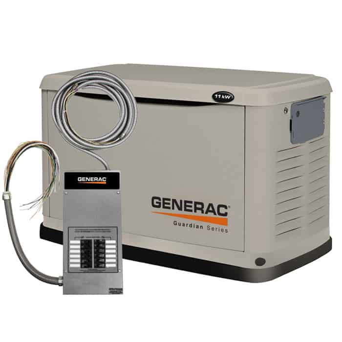 Generac Guardian 11kW Standby Generator NG/LP Single Phase Steel Pre ...