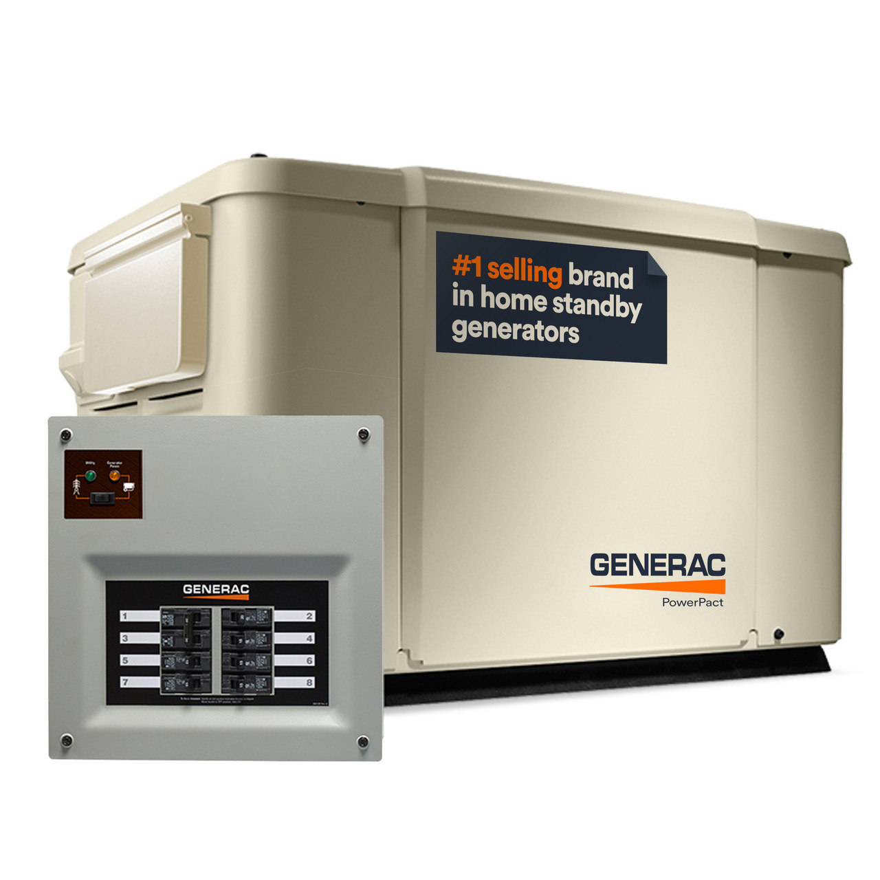 Generac PowerPact 7.5kW Standby w 50A 8 Circuit ATS Norwall