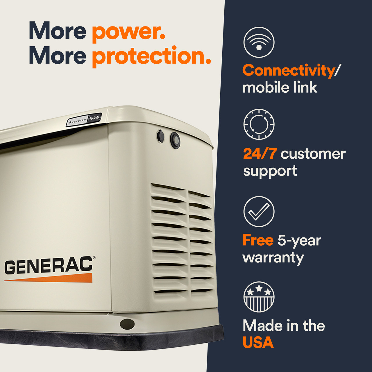 Generac 10kW Generator 7172 + 24-Circuit 100A ATS–Mobile Link