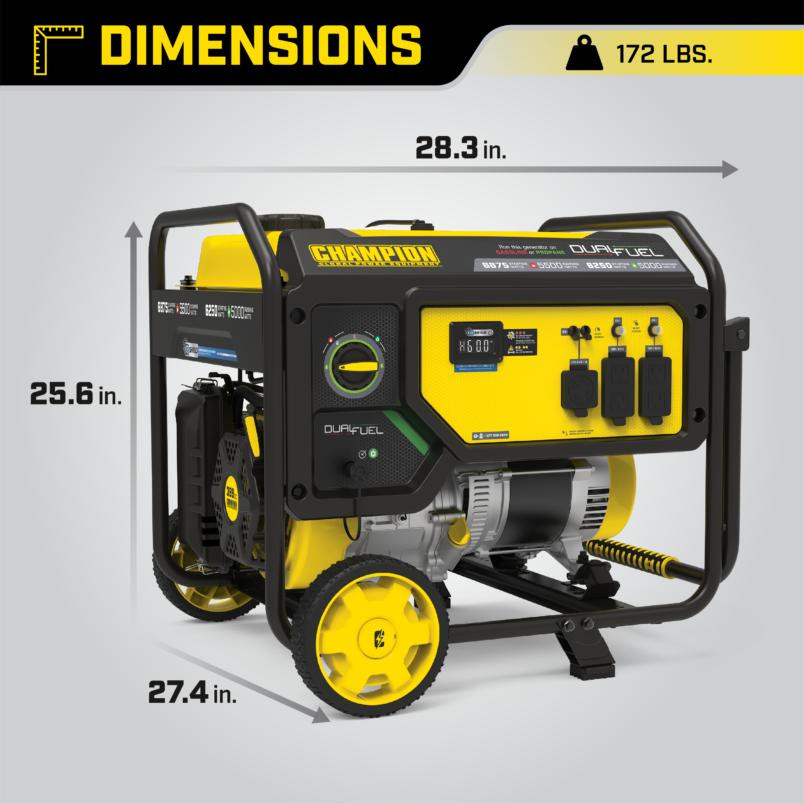 Champion 5500 Watt Dual Fuel Generator with CO Shield | Norwall