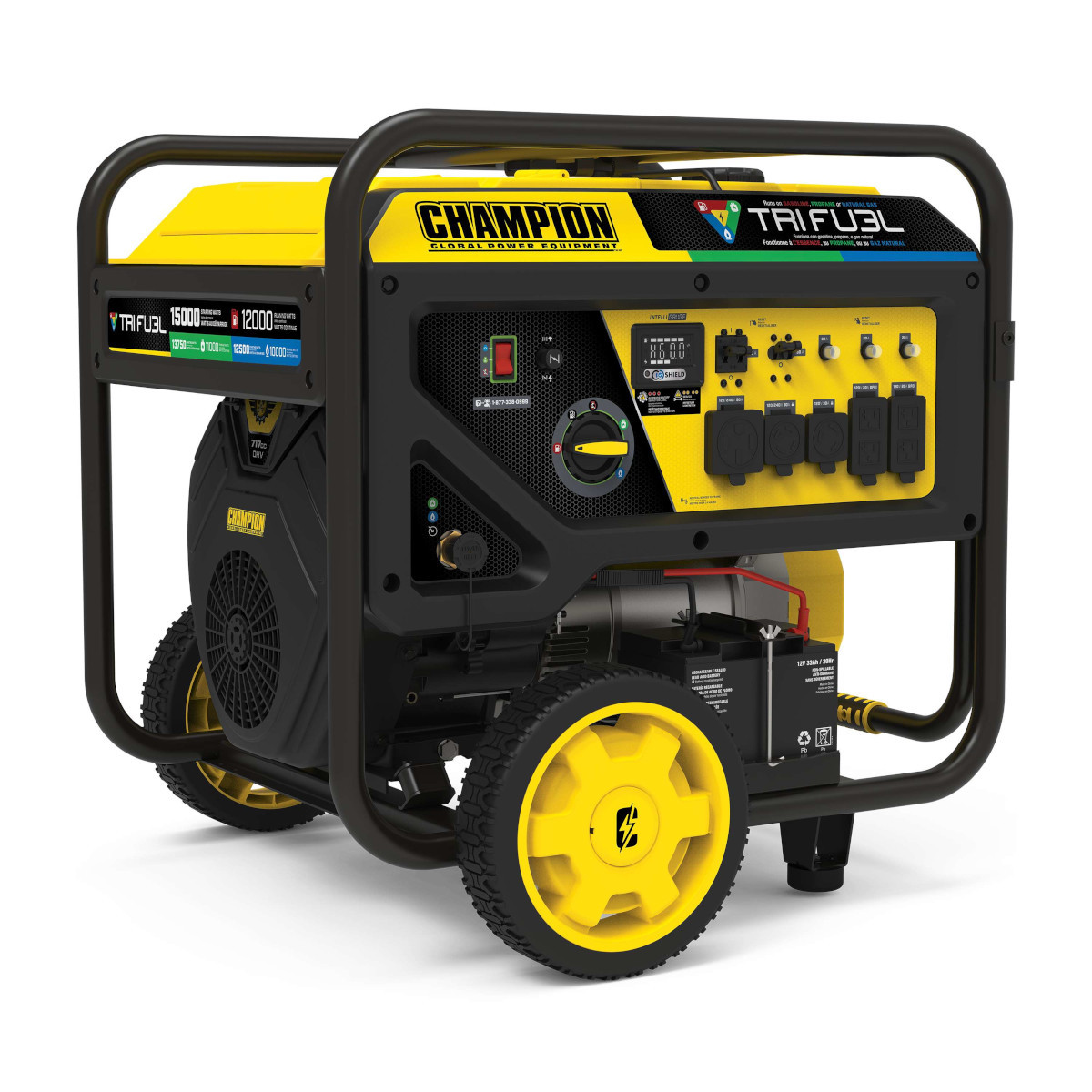 Champion 12000 Watt Generator Tri Fuel CO Shield