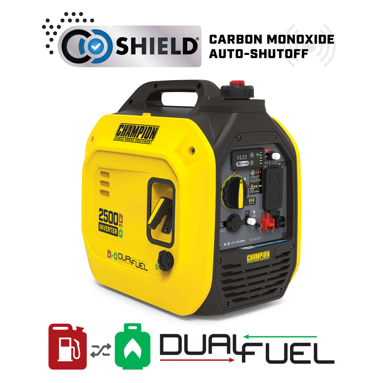 Champion 2500 Dual Fuel Inverter Generator CO Shield Norwall