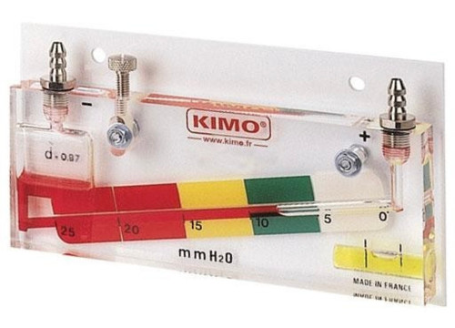 Kimo CP25 E6 inclined liquid column manometer with mounting accessories