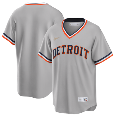 Detroit Tigers Nike Cooperstown Road Replica Jersey - Gray