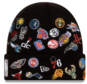 NBA New Era All Over Knit Hat - Black