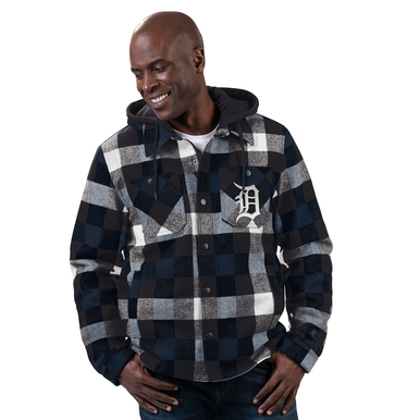 Detroit Tigers Starter Patrick Sherpa Lined Full-Snap Flannel Jacket ...