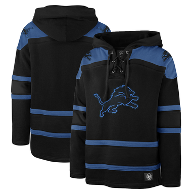 Detroit Lions ’47 Superior Lacer Pullover Hoodie - Black