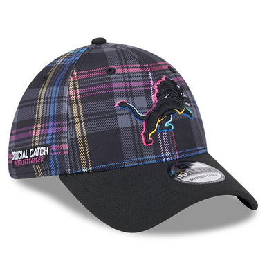 Detroit Lions New Era 2024 Crucial Catch Plaid 39THIRTY Flex Hat