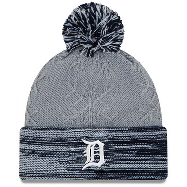 New Era Detroit Tigers Women's Gray Snow Crown Redux Cuffed Knit Hat ...